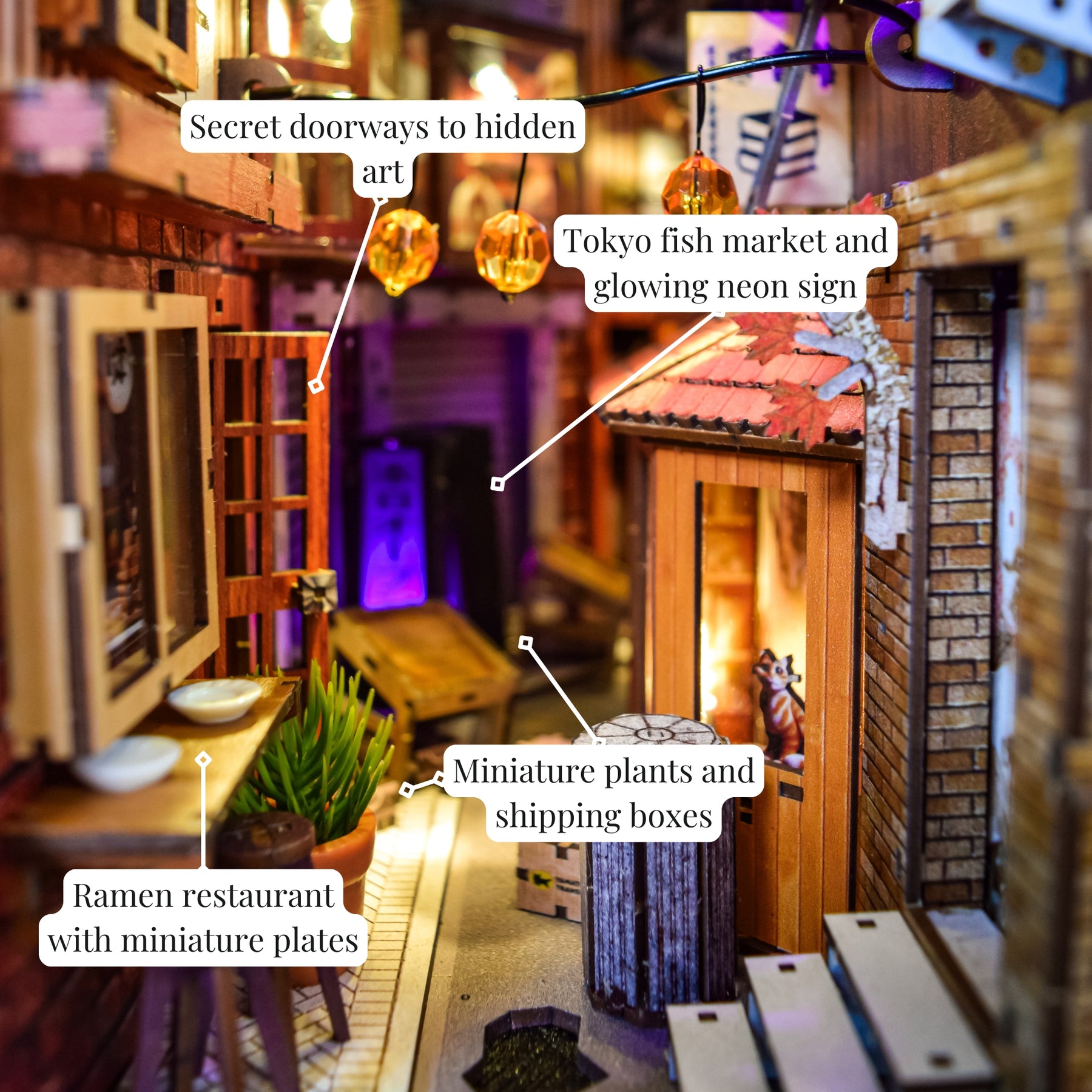 3D Premium DIY Book Nook - Tokyo Alley - Stunning Miniature – Bookshelf ...