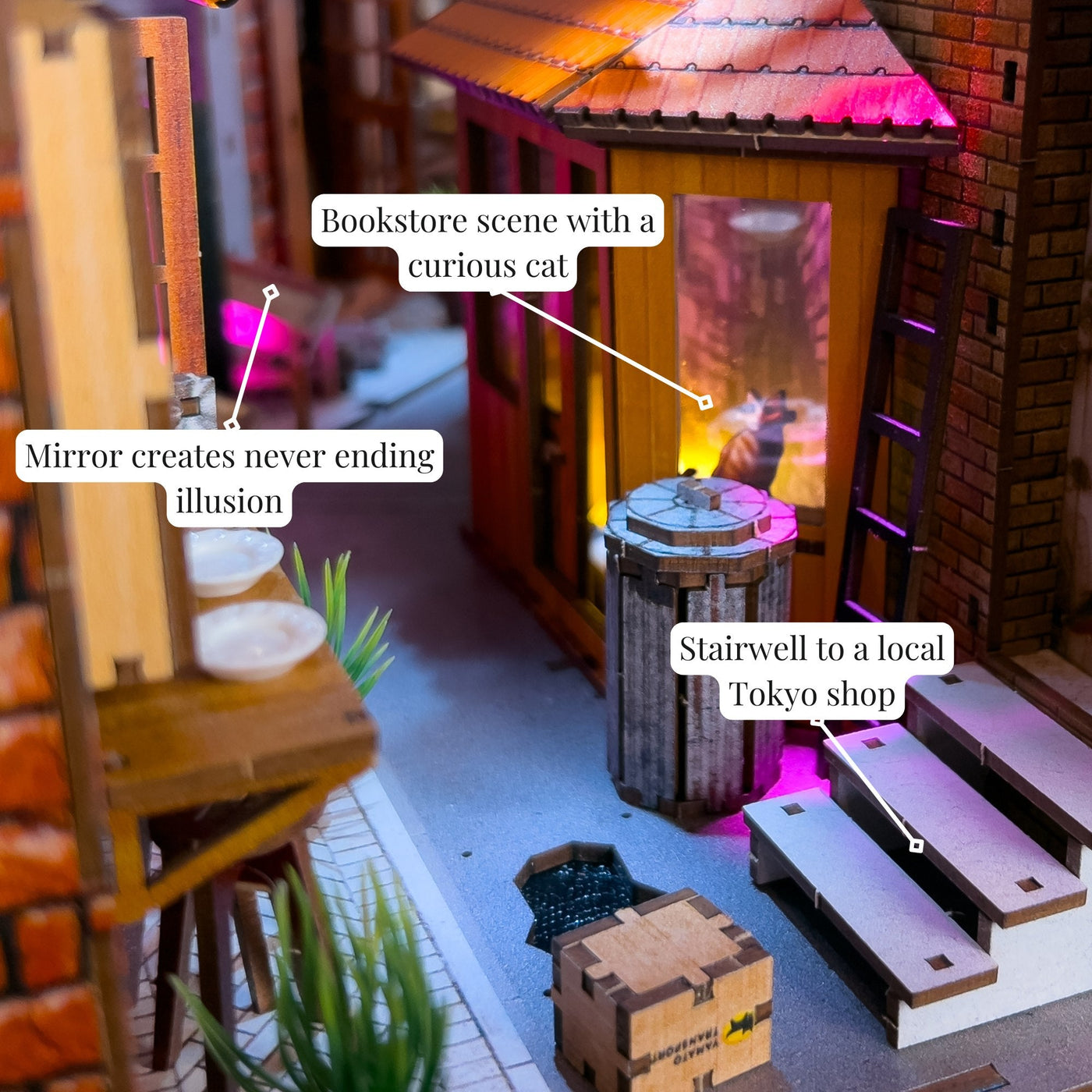 3D Premium DIY Book Nook - Tokyo Alley - Stunning Miniature – Bookshelf ...